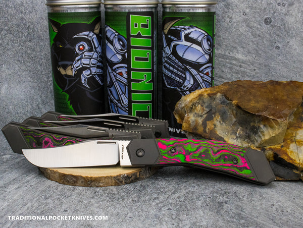 Jack Wolf Knives Bionic Jack CamoCarbon Watermelon Sugar - C. Risner ...