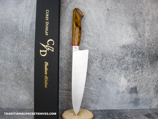 Corey Dunlap Custom Knives Inazuma Western Chef Knife Ironwood 8.5" AE ...