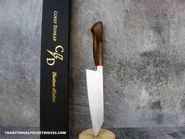 Corey Dunlap Custom Knives Inazuma Western Bunka Knife Ironwood 7.25 ...