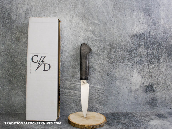 Corey Dunlap Custom Knives Inazuma Paring Knife Burlwood 4" AEB-L Belt ...