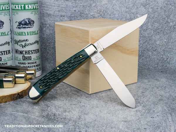 Cooper Cutlery Weed & Co. Trapper Green Jigged Bone (6219 GJB) - C ...