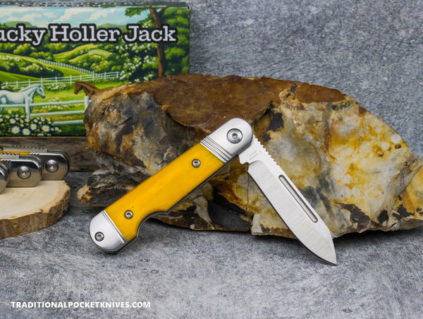 Kentucky Holler Jack: Yellow Smooth Bone - Spearpoint 154CM - C. Risner ...