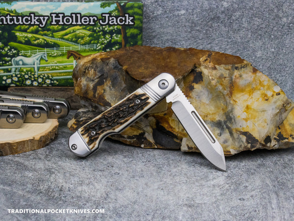 Kentucky Holler Jack: Stag - Spearpoint 154CM - C. Risner Cutlery LLC