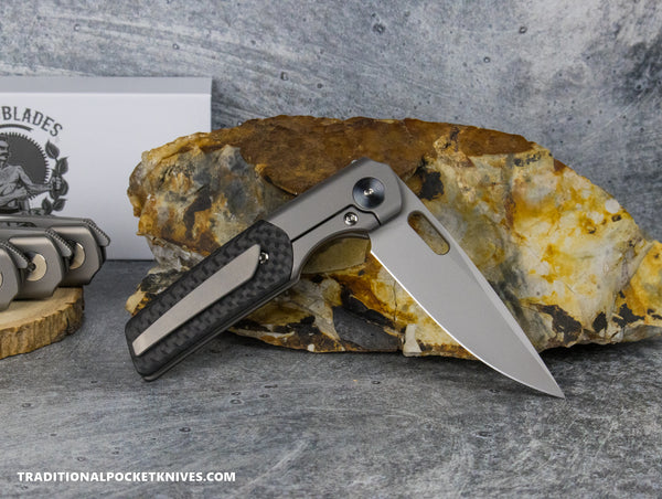 BergBlades Mini Sweeney Carbon Fiber Bead Blast Titanium Sandblast and ...