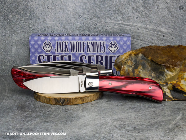 Jack Wolf Knives Exclusive Timber Jack Kirinite Red Pearl Acrylic - St ...